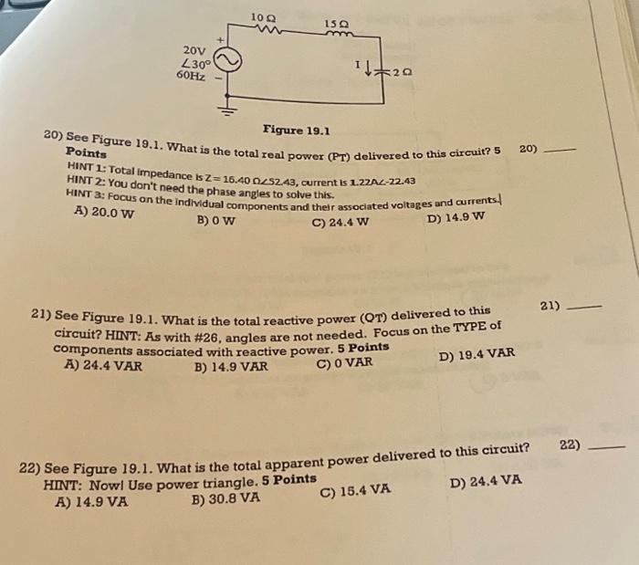 Solved Figure 19.1 20) See Figure 19.1. What is the total | Chegg.com