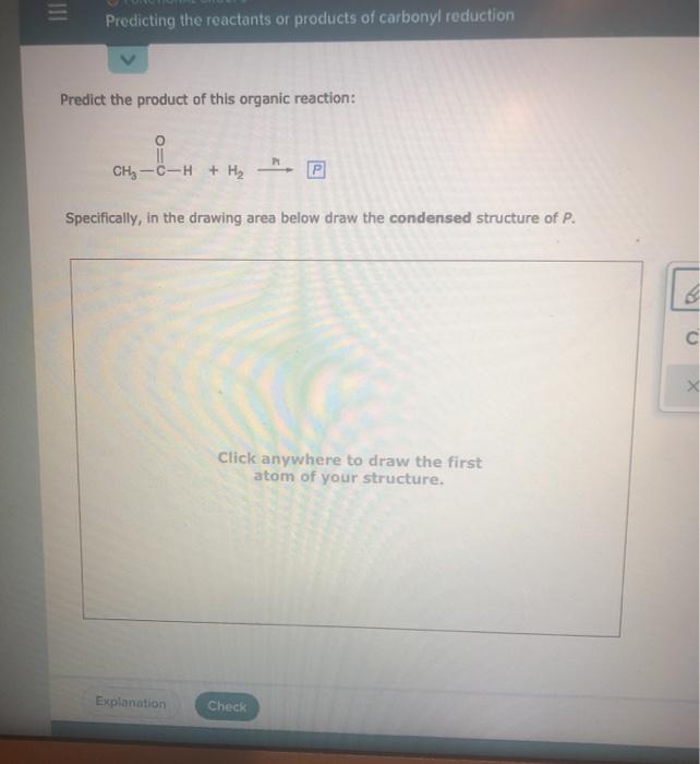 Solved IN Predicting the reactants or products of carbonyl | Chegg.com