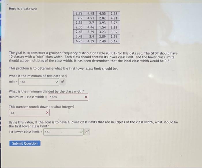 Solved Here is a data set: Construct a grouped frequency | Chegg.com