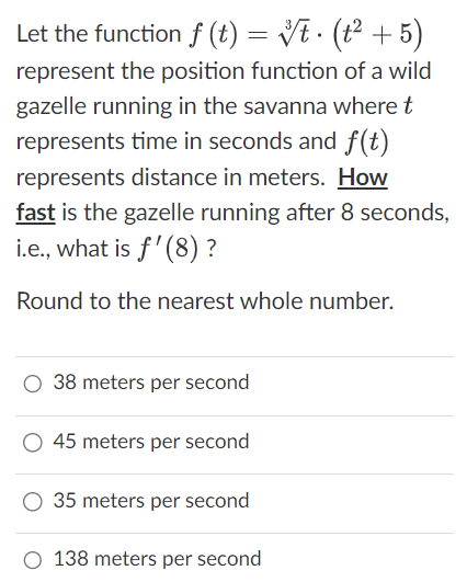 Solved Let the function f(t)=t3*(t2+5) ﻿represent the | Chegg.com
