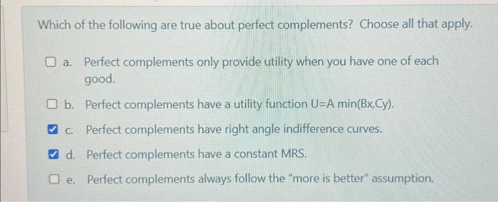 Solved Which of the following are true about perfect | Chegg.com