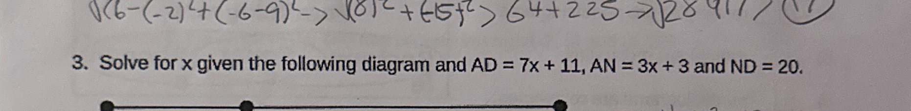 Solved Solve for x ﻿given the following diagram and | Chegg.com