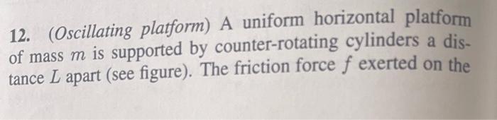 Solved 12. (Oscillating platform) A uniform horizontal | Chegg.com