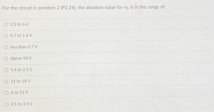 Solved *P2.24. Find the voltages V1 and V2 for the circuit | Chegg.com