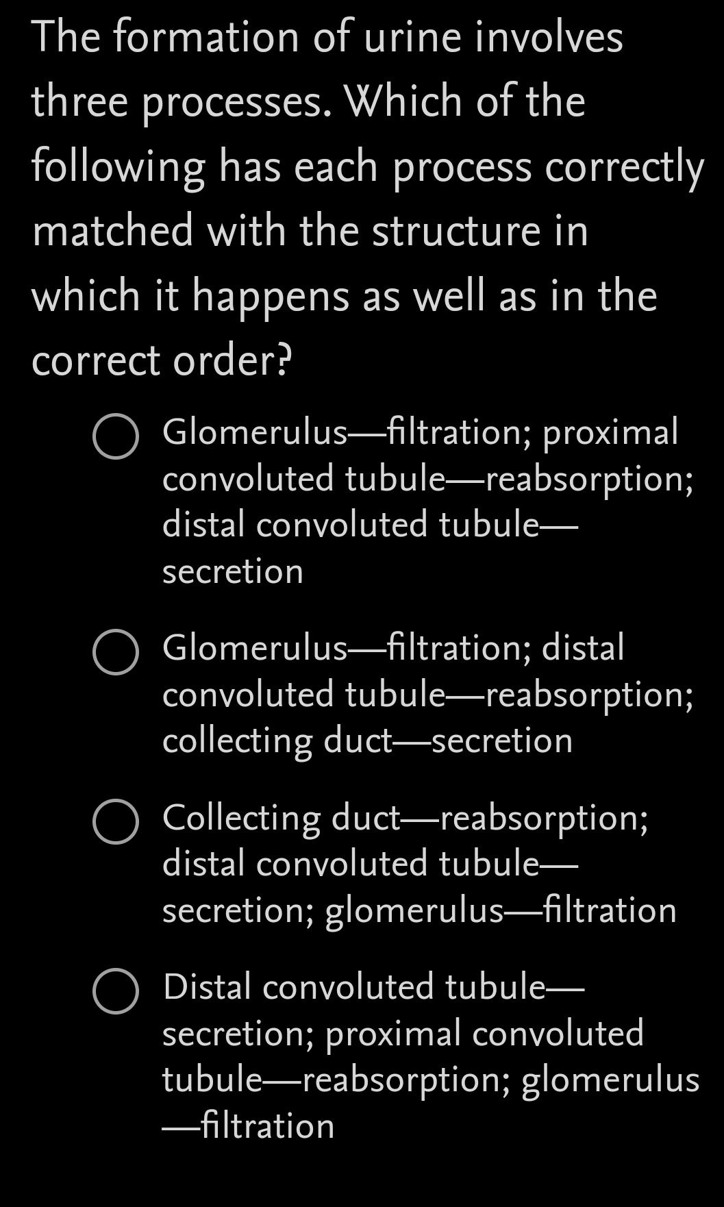 Solved The formation of urine involves three processes. | Chegg.com