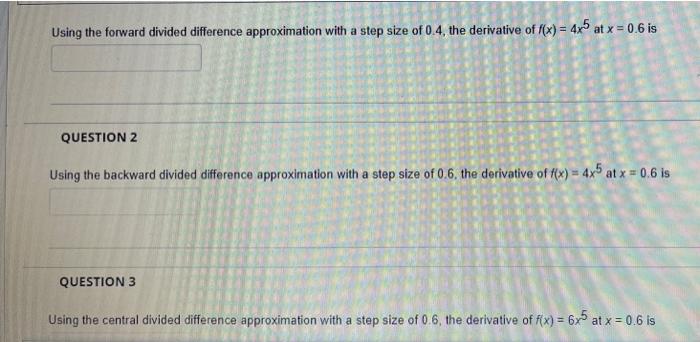 Solved Using the forward divided difference approximation | Chegg.com