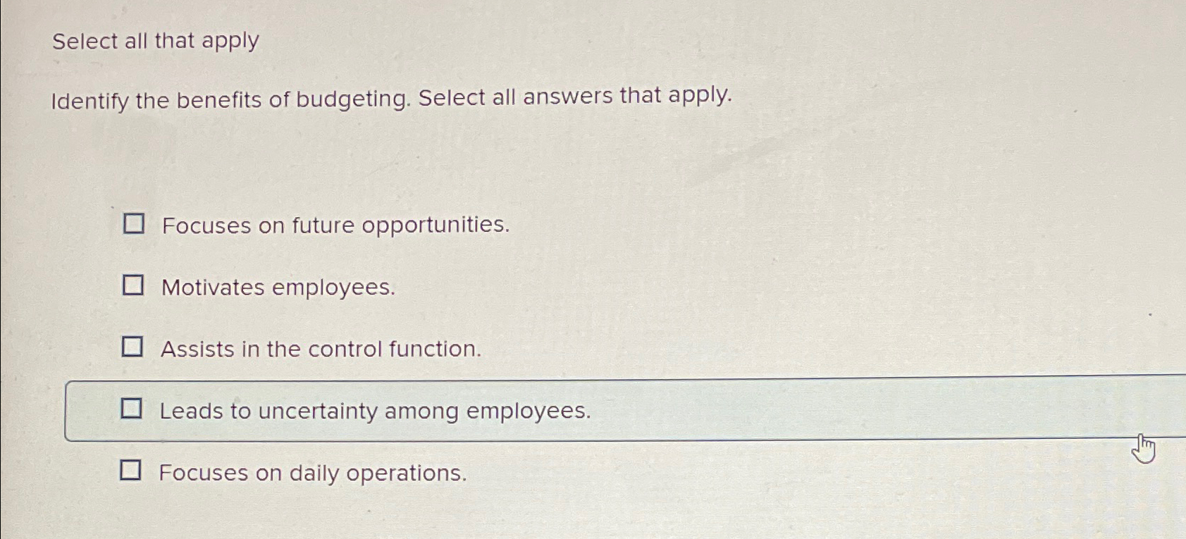 Solved Select all that applyIdentify the benefits of | Chegg.com
