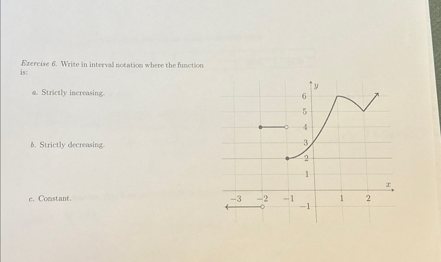 Solved Exercise 6. ﻿Write in interval notation where the | Chegg.com