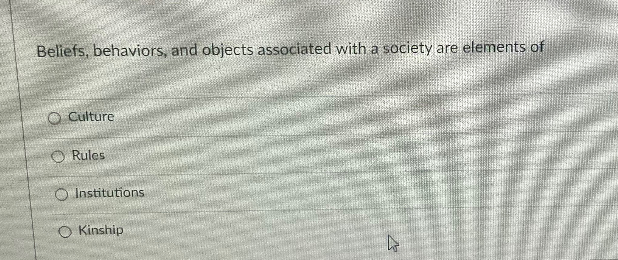 Solved Beliefs, behaviors, and objects associated with a | Chegg.com