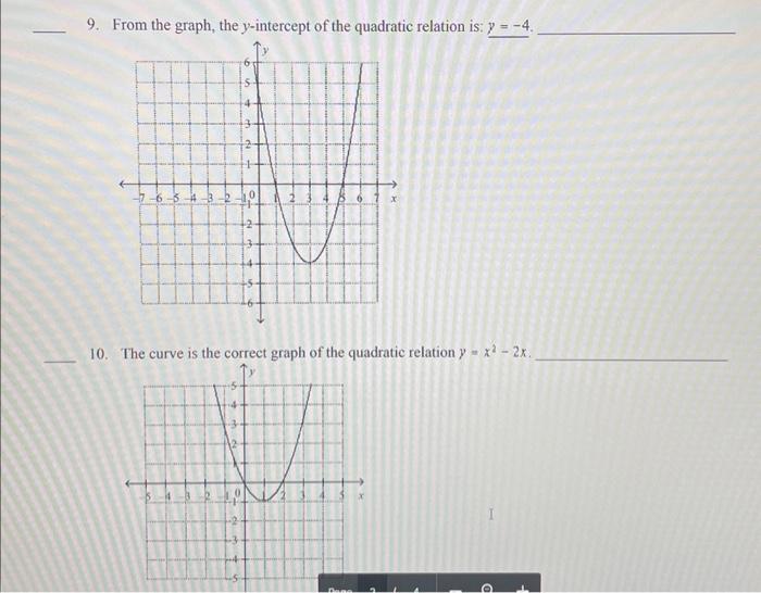 Solved 7. From the graph, the x-intercepts of the quadratic | Chegg.com