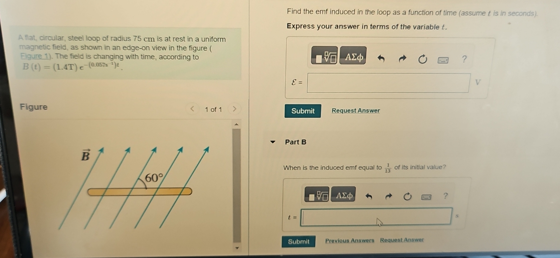 Solved Find the emf induced in the loop as a function of | Chegg.com