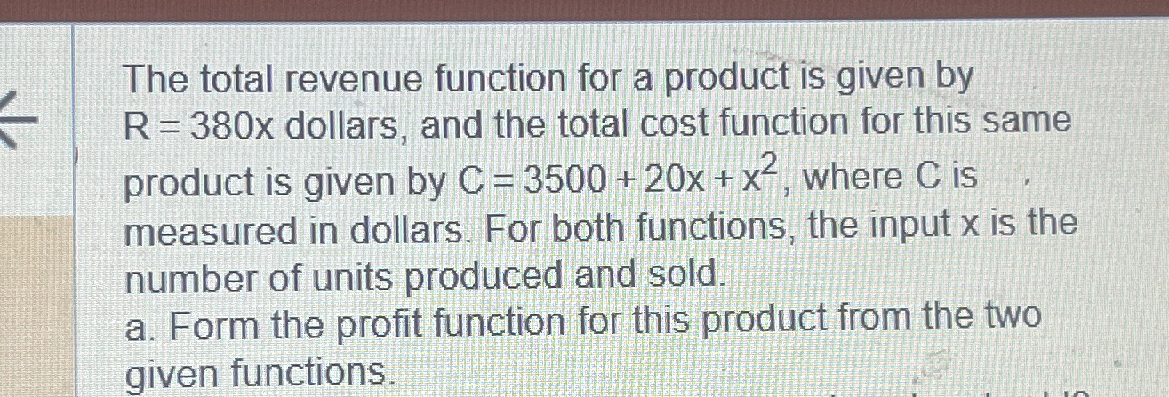 Solved The total revenue function for a product is given by | Chegg.com