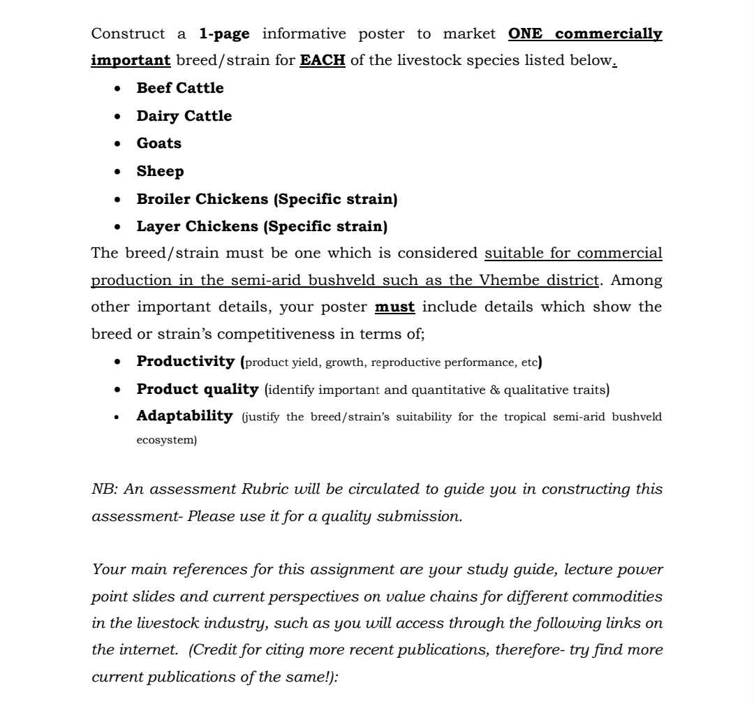 Solved Construct a 1-page informative poster to market ONE | Chegg.com