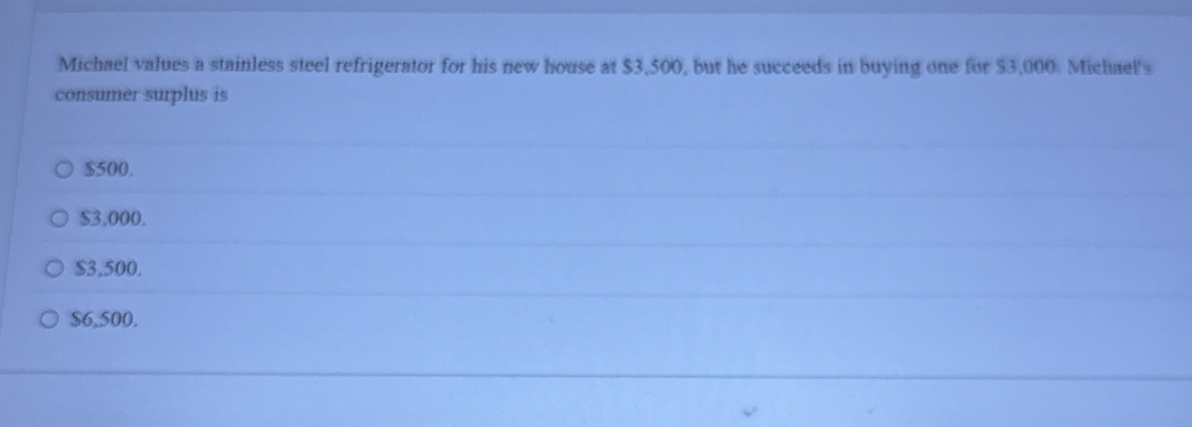 Solved Michael values a stainless steel refrigerator for his | Chegg.com