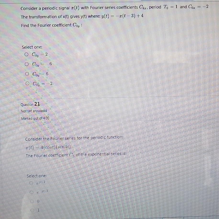 Solved Consider a periodic signal x(t) with Fourier series | Chegg.com