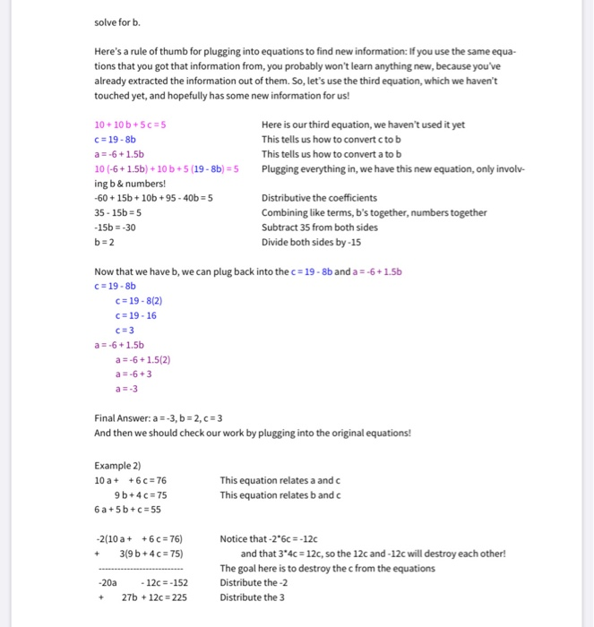 Lecture 7 - Equation Addition Method for 3x3 Linear | Chegg.com