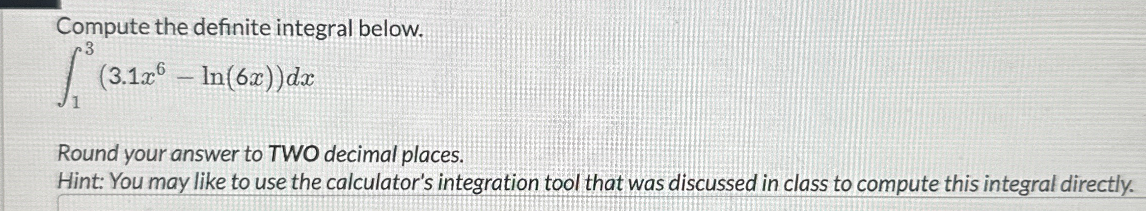 Solved Compute the definite integral | Chegg.com