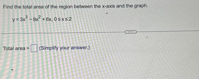 Solved Find the total area of the region between the x-axis | Chegg.com