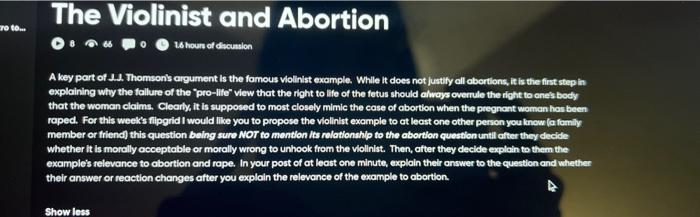 The Violinist and Abortion | Chegg.com