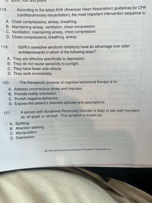 Solved 118. According to the latest AHA (American Heart | Chegg.com