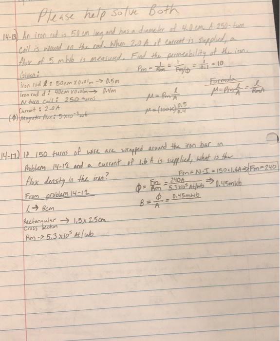 Solved Please help solve Both 14-16) An iron red is 50 en | Chegg.com