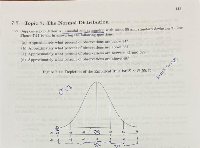 Solved Topic 7: The Normal Distribution 56. Suppose a | Chegg.com