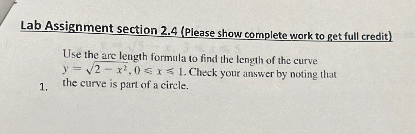 Solved Lab Assignment section 2.4 (Please show complete work | Chegg.com