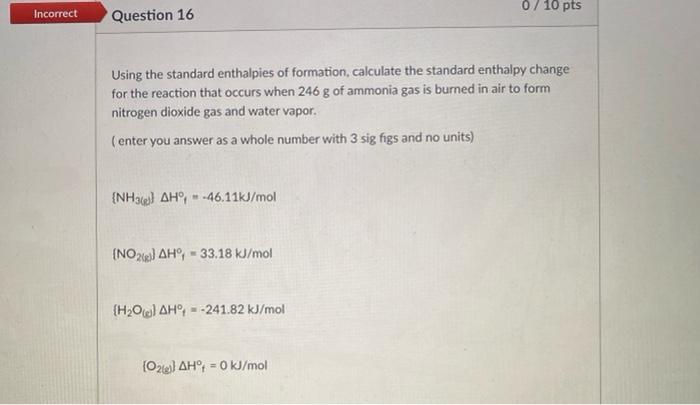 Solved Using the standard enthalpies of formation, calculate | Chegg.com