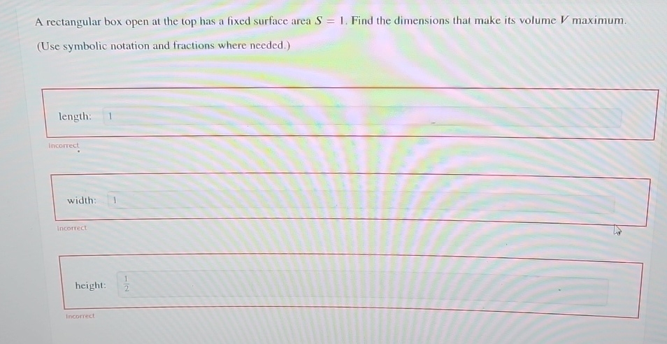 Solved A rectangular box open at the top has a fixed surface | Chegg.com
