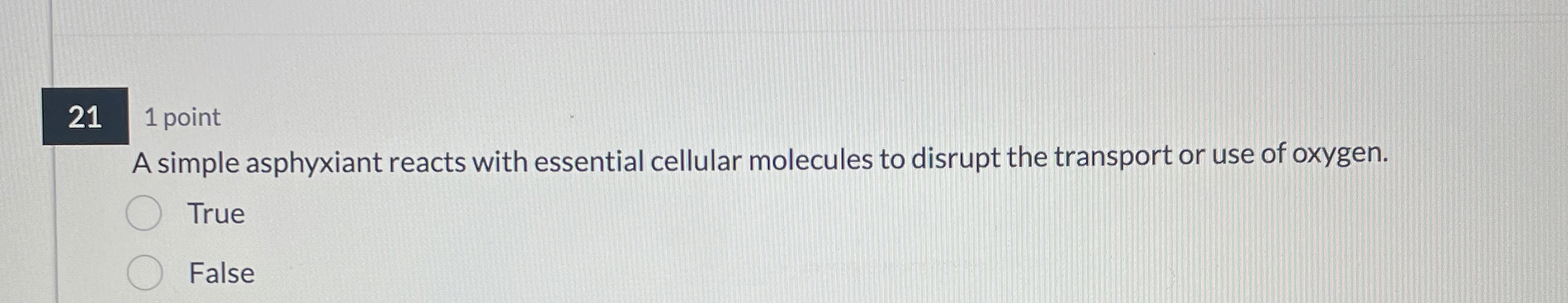 Solved 21 ﻿pointA simple asphyxiant reacts with essential | Chegg.com