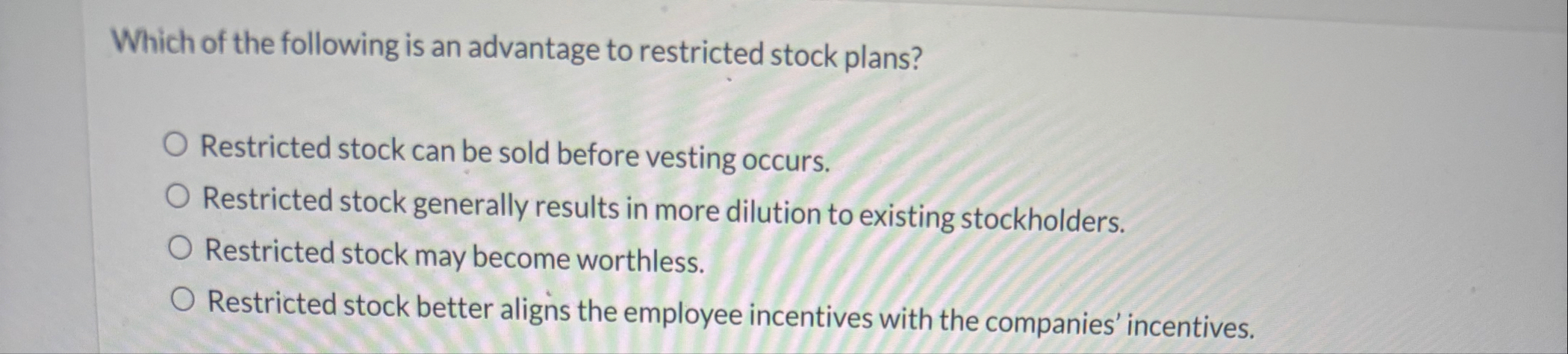 Solved Which of the following is an advantage to restricted | Chegg.com