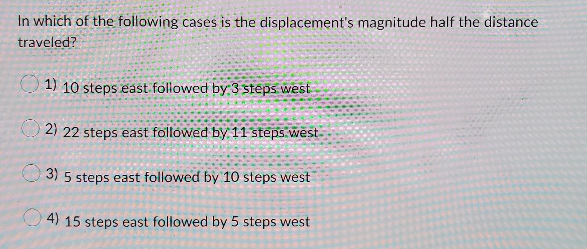 Solved In which of the following cases is the displacement's | Chegg.com