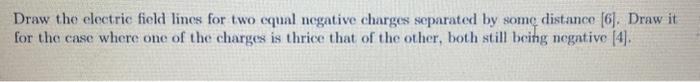 Solved Draw the electric field lines for two equal negative | Chegg.com