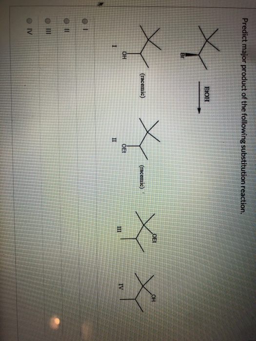 Solved Predict major product of the following substitution | Chegg.com