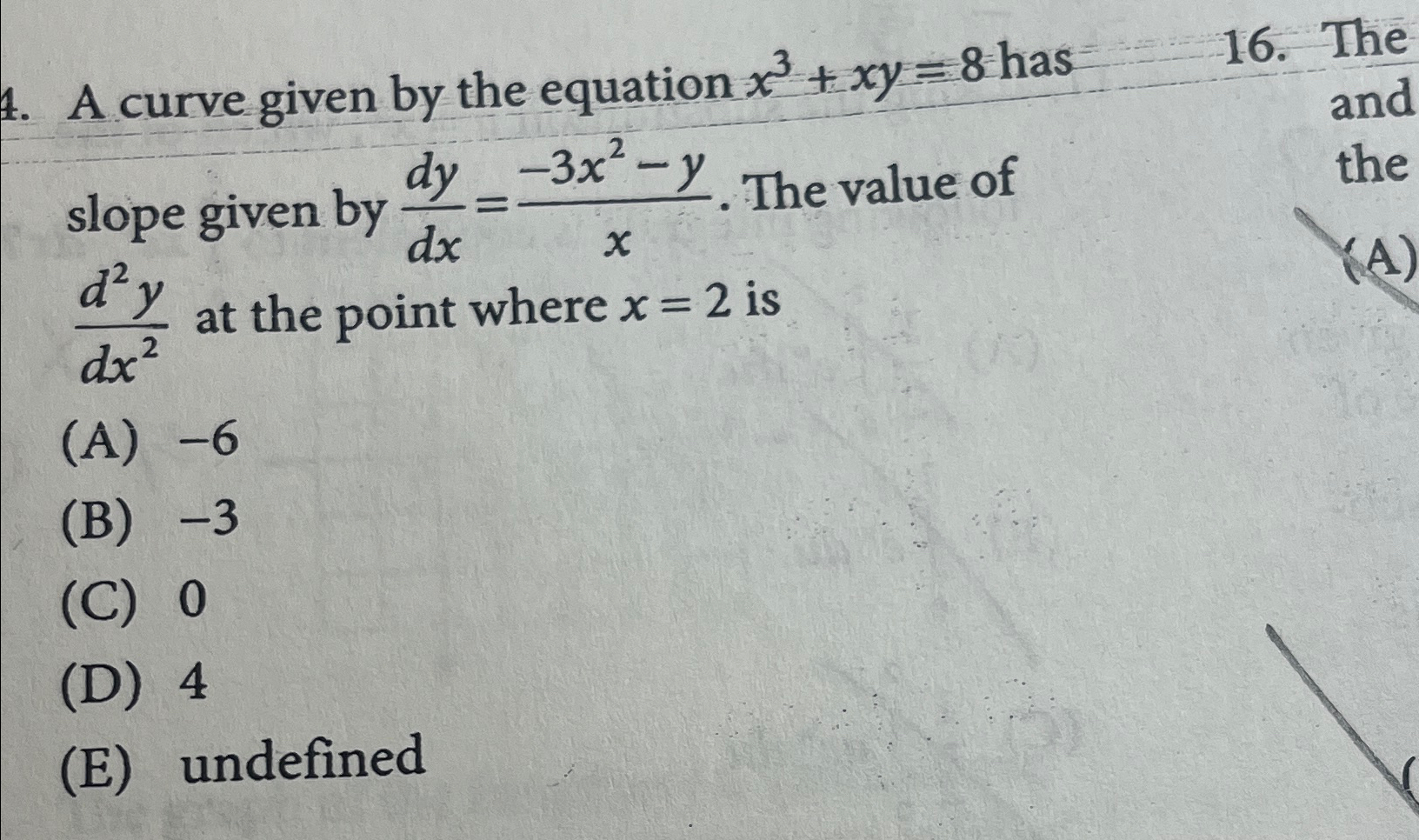 Solved A curve given by the equation x3+xy=8 ﻿has slope | Chegg.com