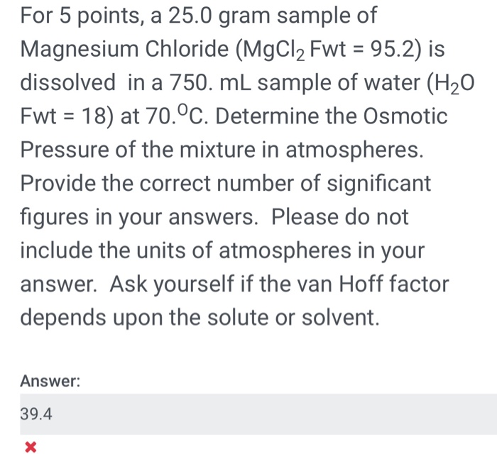 Solved For 5 points, a 25.0 gram sample of Magnesium | Chegg.com