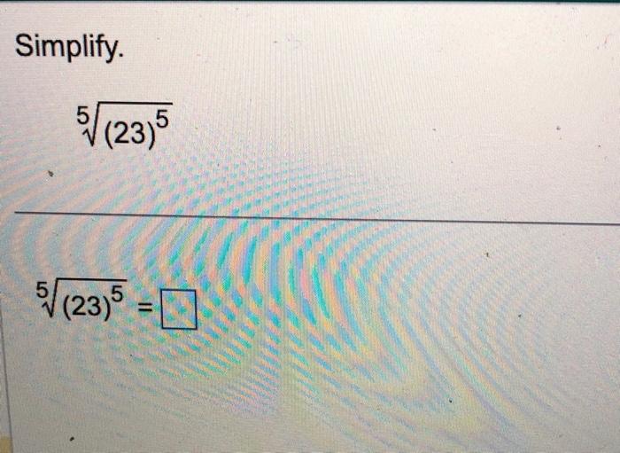 Solved Simplify. 5(23)5 5(23)5= | Chegg.com