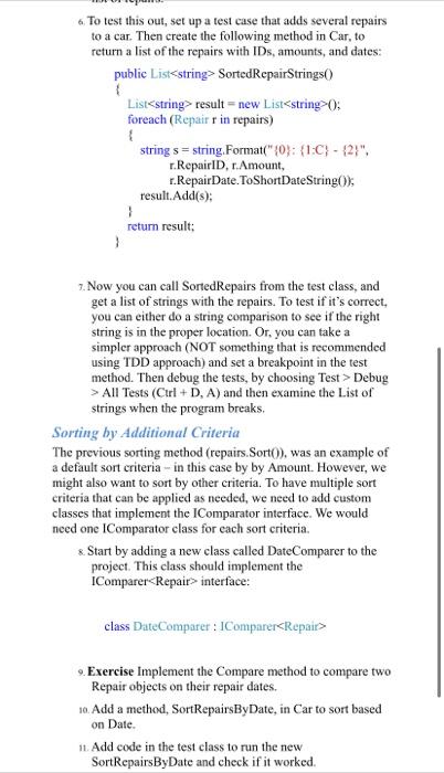 Solved This exercise adds some sorting and searching | Chegg.com