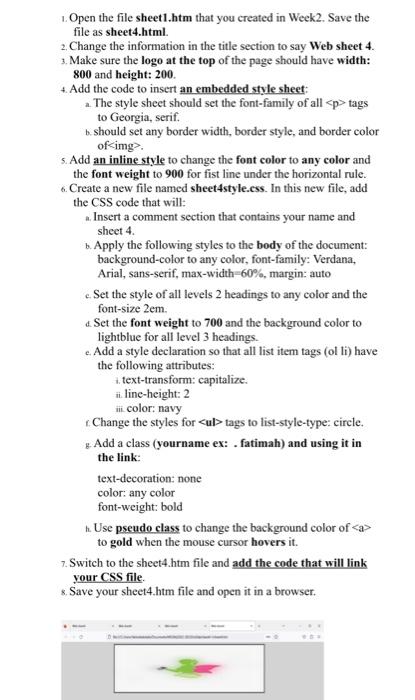 Solved 1. Open the file sheet1.htm that you created in | Chegg.com