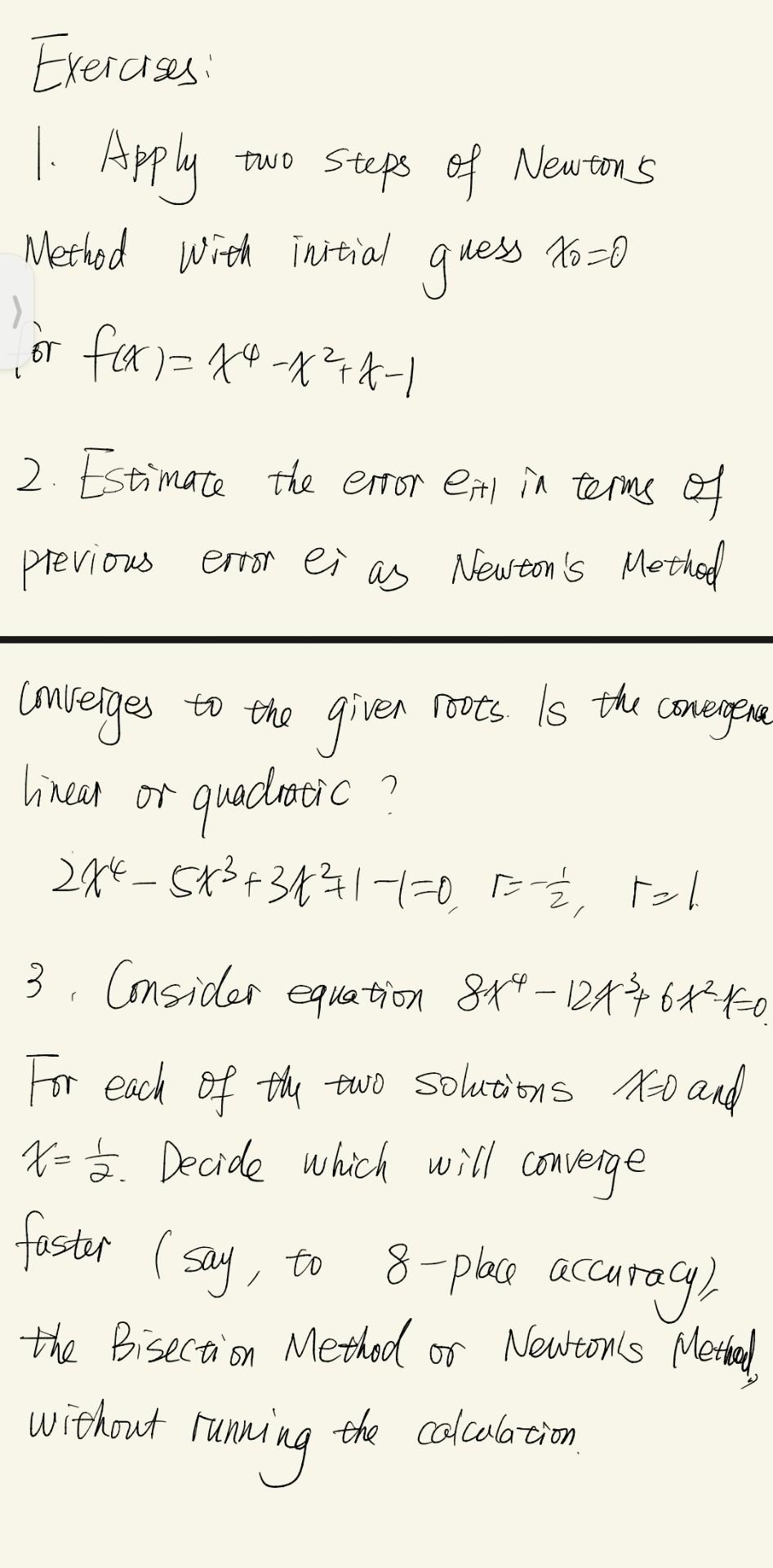Solved Please help with these questions in my Numerical | Chegg.com