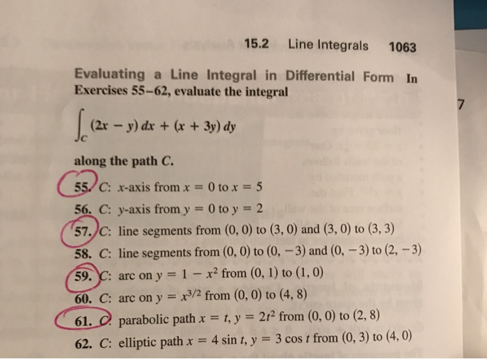 Solved 15.2 Line Integrals 1063 Evaluating a Line Integral | Chegg.com