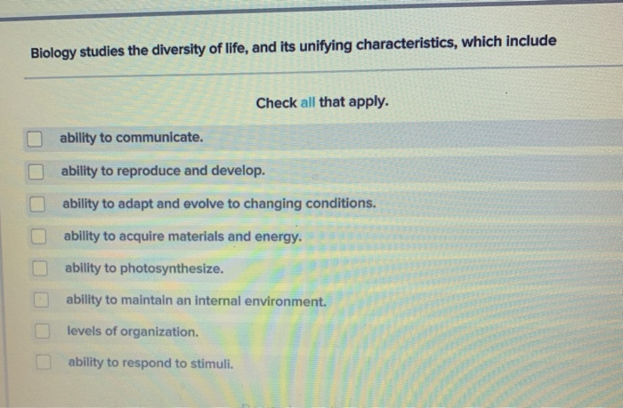Biology studies the diversity of life, and its | Chegg.com