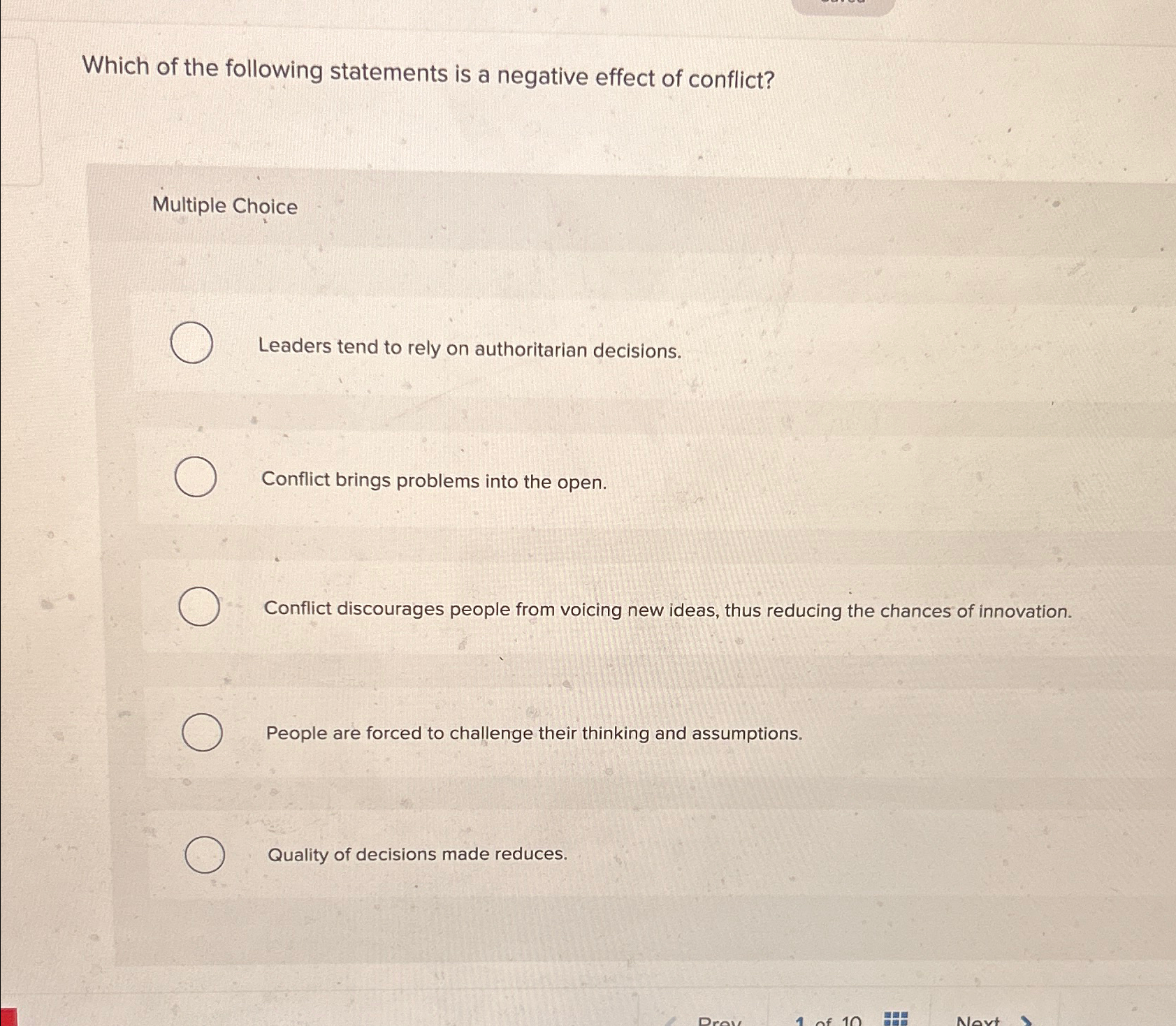 Solved Which of the following statements is a negative | Chegg.com