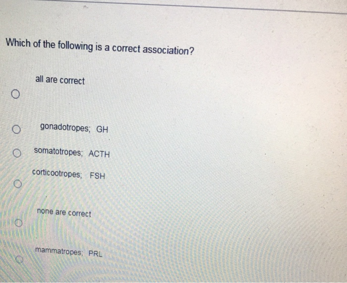 Solved Which of the following is a correct association? all | Chegg.com