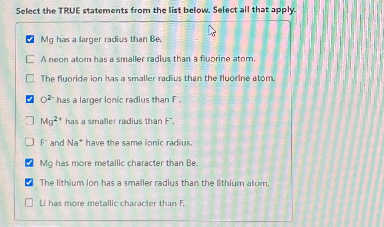 Solved Select the TRUE statements from the list below. | Chegg.com