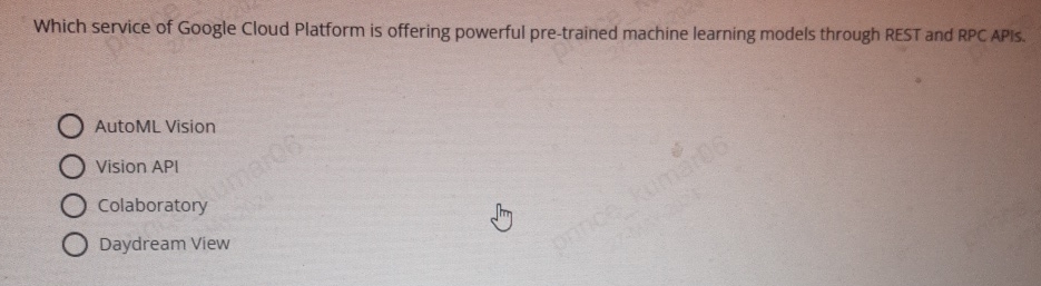 Solved Which service of Google Cloud Platform is offering | Chegg.com