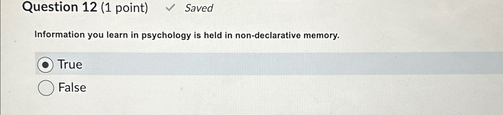 Solved Question 12 (1 ﻿point) ﻿SavedInformation you learn | Chegg.com
