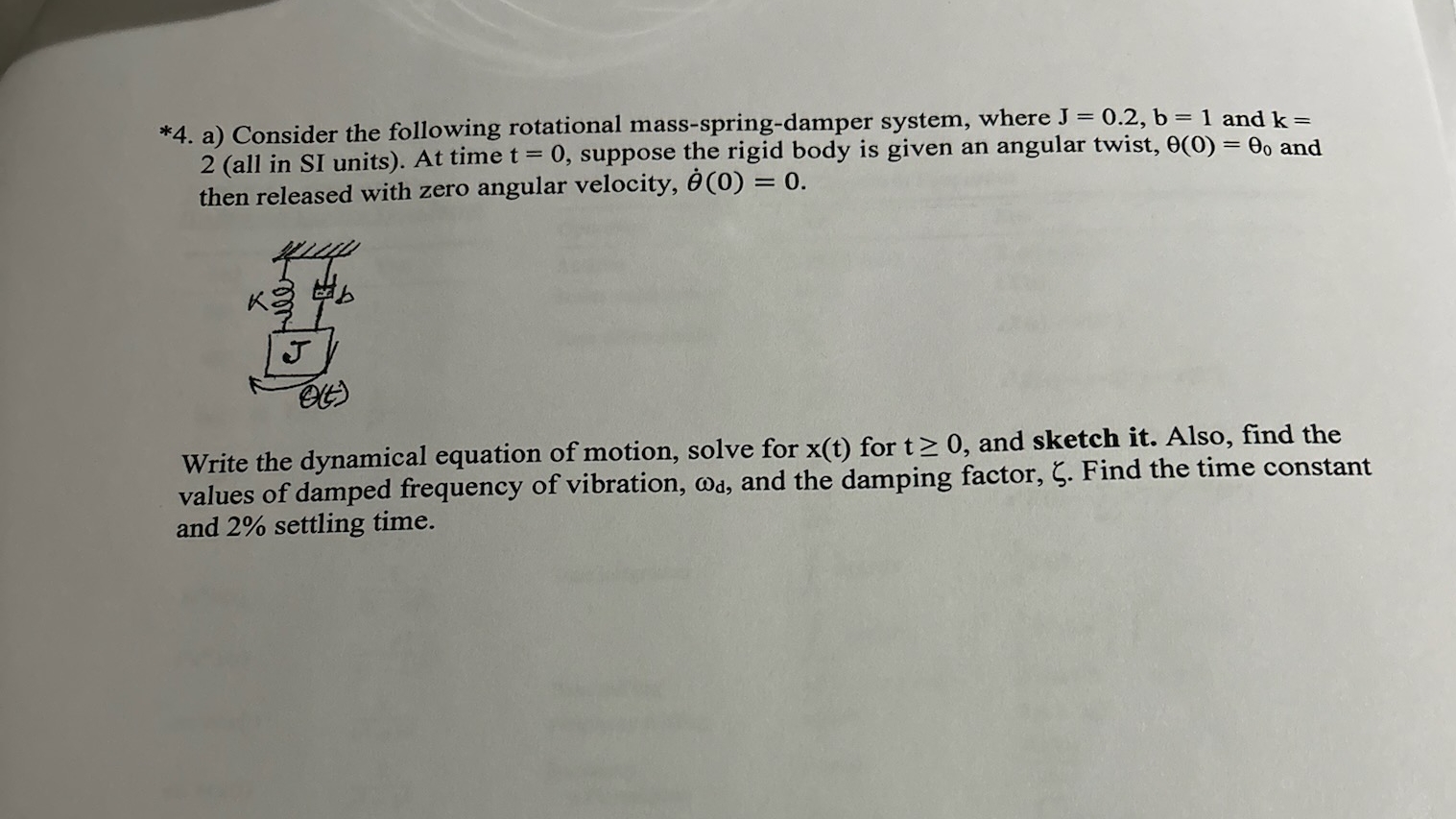 Solved *4. ﻿a) ﻿Consider the following rotational | Chegg.com