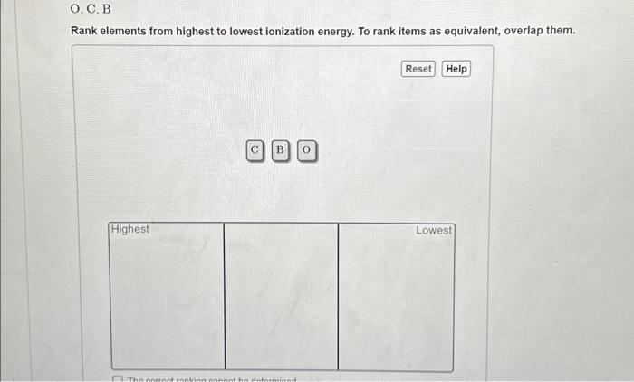 Solved Rank Elements From Highest To Lowest Ionization 1985