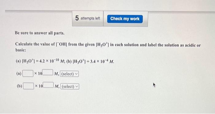 Solved Be sure to answer all parts. Calculate the value of | Chegg.com